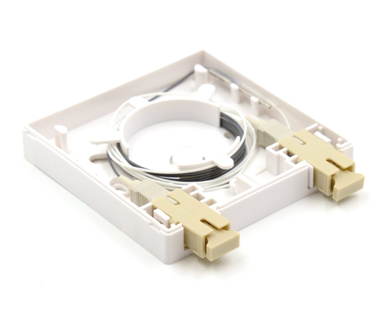 2 Fiber Wall Outlet Box with 2 SC Ports | Fibertronics, Inc.