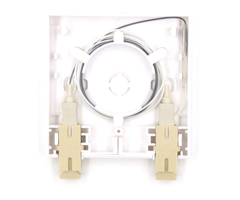 2 Fiber Wall Outlet Box with 2 SC Ports | Fibertronics, Inc.