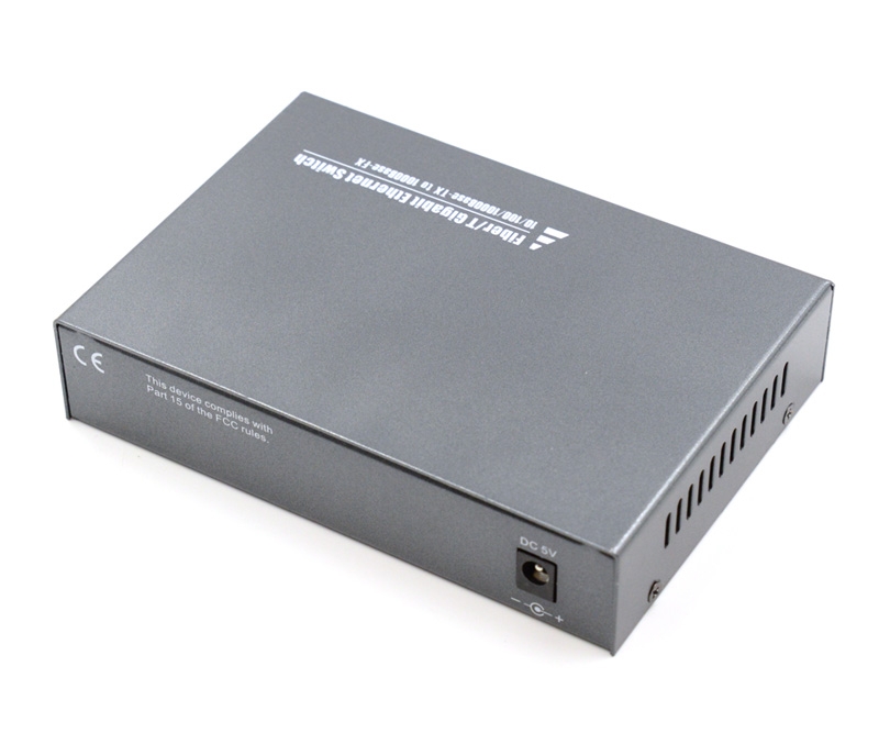 4 Port 10/100/1000 RJ45 to Fiber Switch - Singlemode/Multimode ...