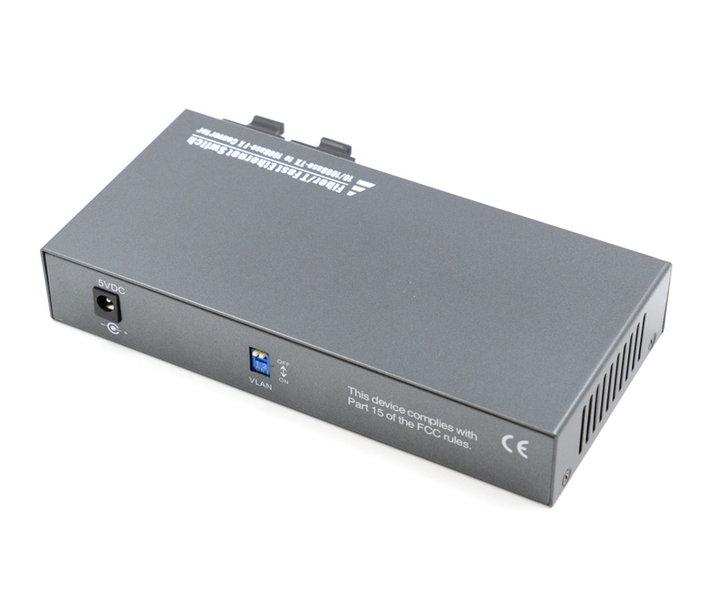 6 Port Fiber Switch 10/100 RJ45 to 2 Fiber Port, Singlemode 25km ...