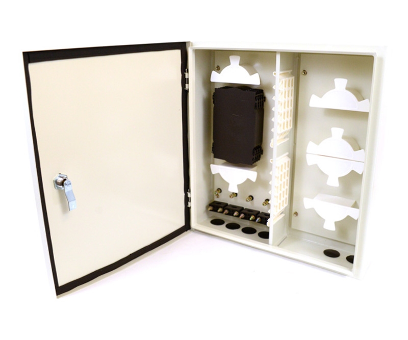 48 Adapter Slot, Outdoor Wall Mount Box, Single Door | Fibertronics, Inc.