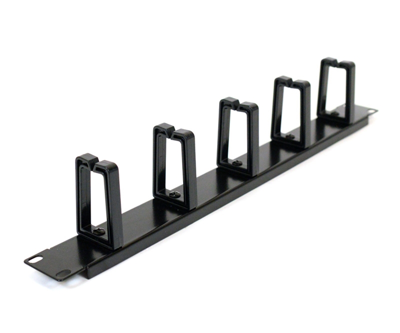 1U Cable Management Panel with 5 Plastic D-Rings | Fibertronics, Inc.