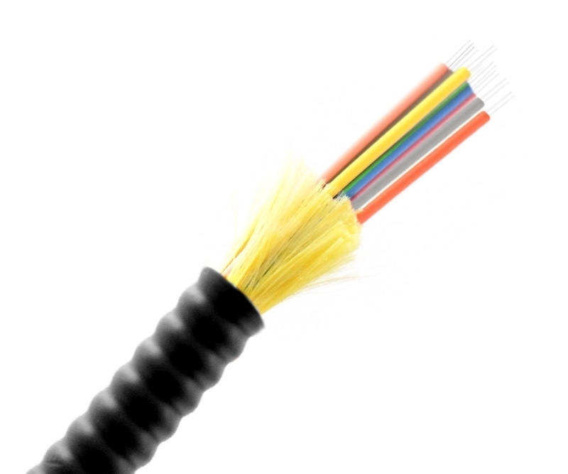 12 Fiber Armored Indoor/Outdoor Tight Buffered Cable - Multimode OM1 ...