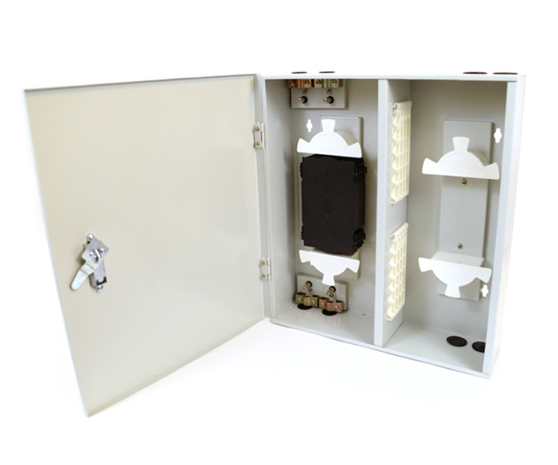 48 Adapter Slot, Indoor Wall Mount Box, Single Door | Fibertronics, Inc.