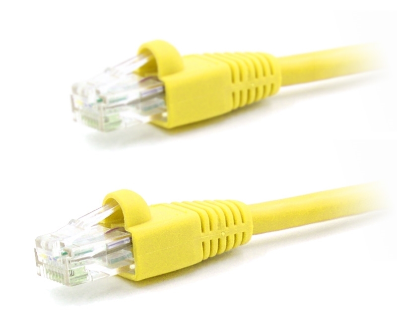 Cat5e Patch Cables - Yellow - 5 Feet in Total Length | Fibertronics, Inc.