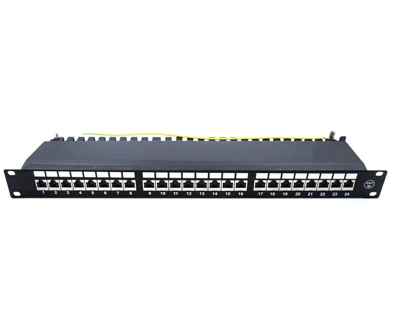 Cat5e FTP 19-inch 1U Patch Panel, Krone IDC, 24-Port | Fibertronics, Inc.