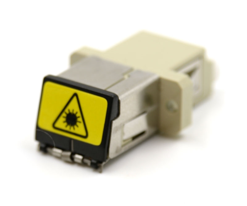 Shuttered LC/UPC Multimode Duplex Unibody Adapter with Flange ...