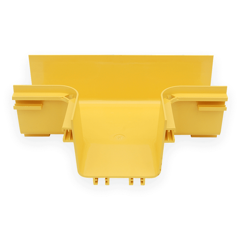 FiberTrack™ T Groove 120mm Cable Runner Yellow ABS | Fibertronics, Inc.