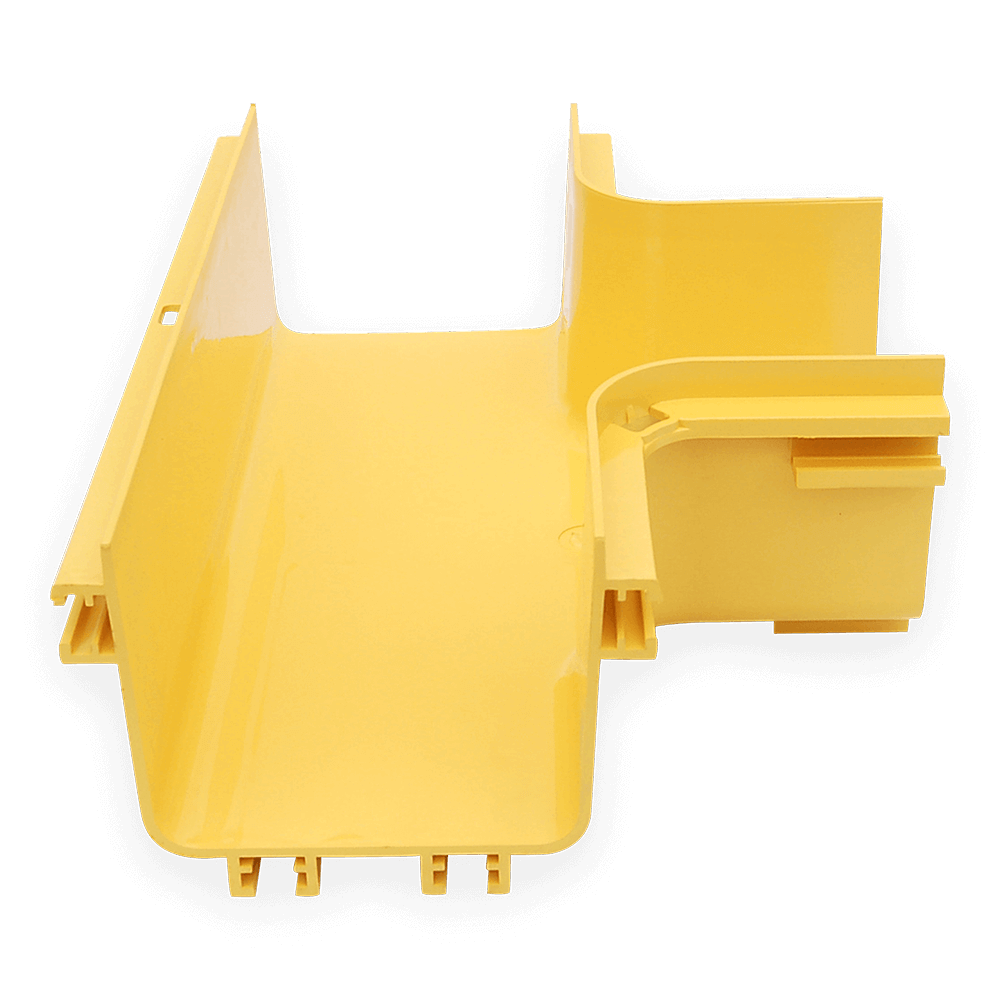 FiberTrack™ T Groove 120mm Cable Runner Yellow ABS | Fibertronics, Inc.