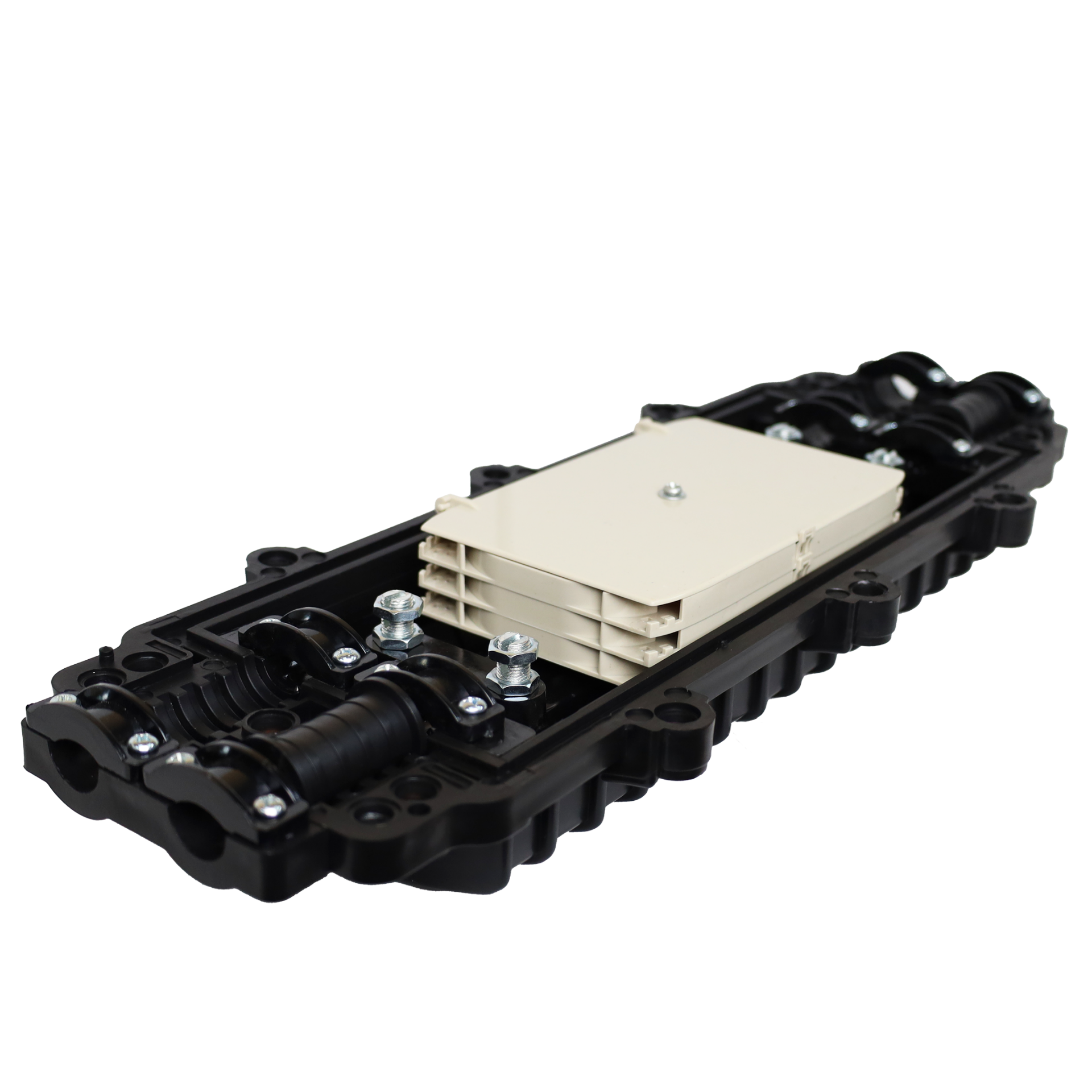 72-Fiber Horizontal Outdoor Splice Closure – 4 Ports (20mm ...