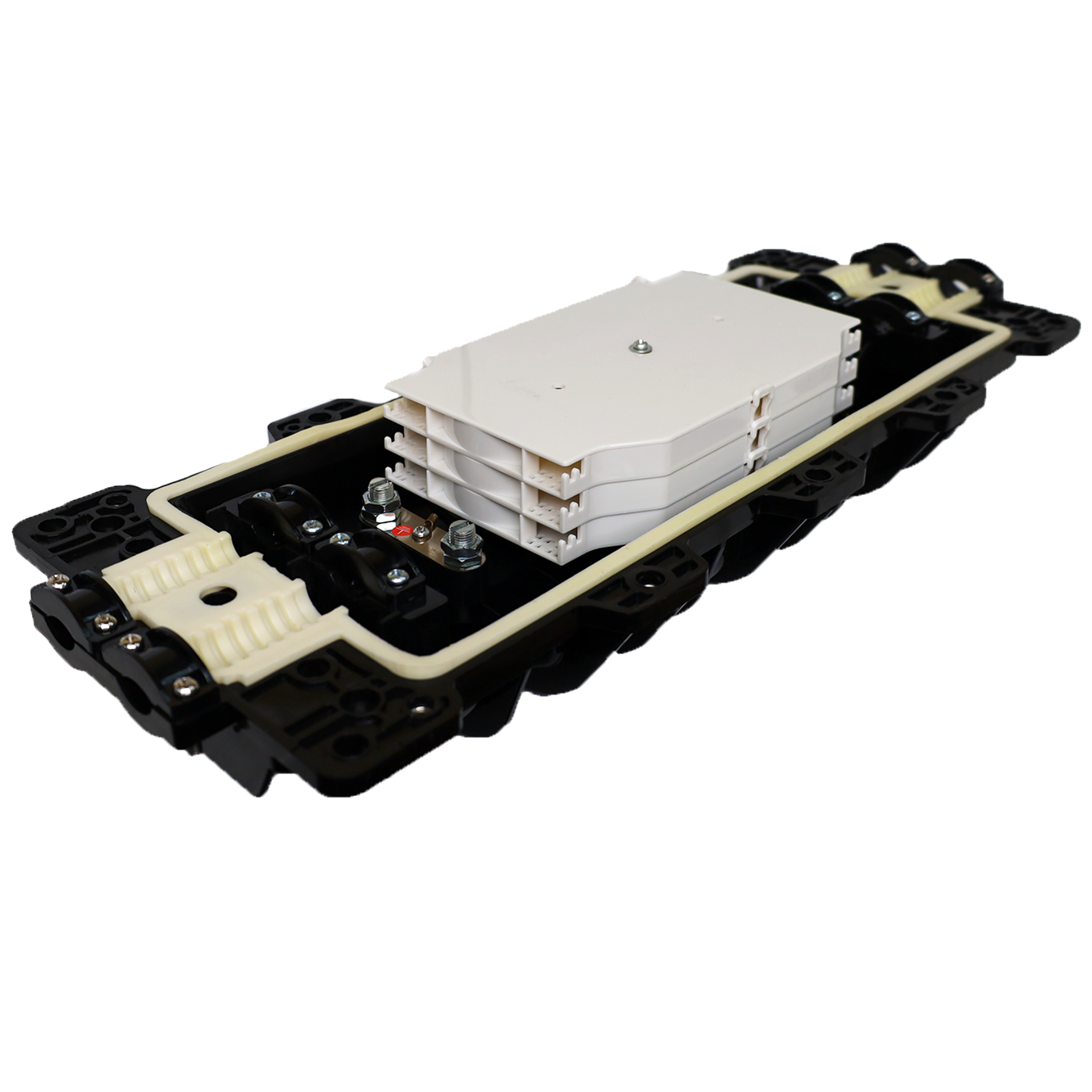 72-Fiber Horizontal Outdoor Splice Closure – 4 Ports (2×20mm, 2×25mm ...