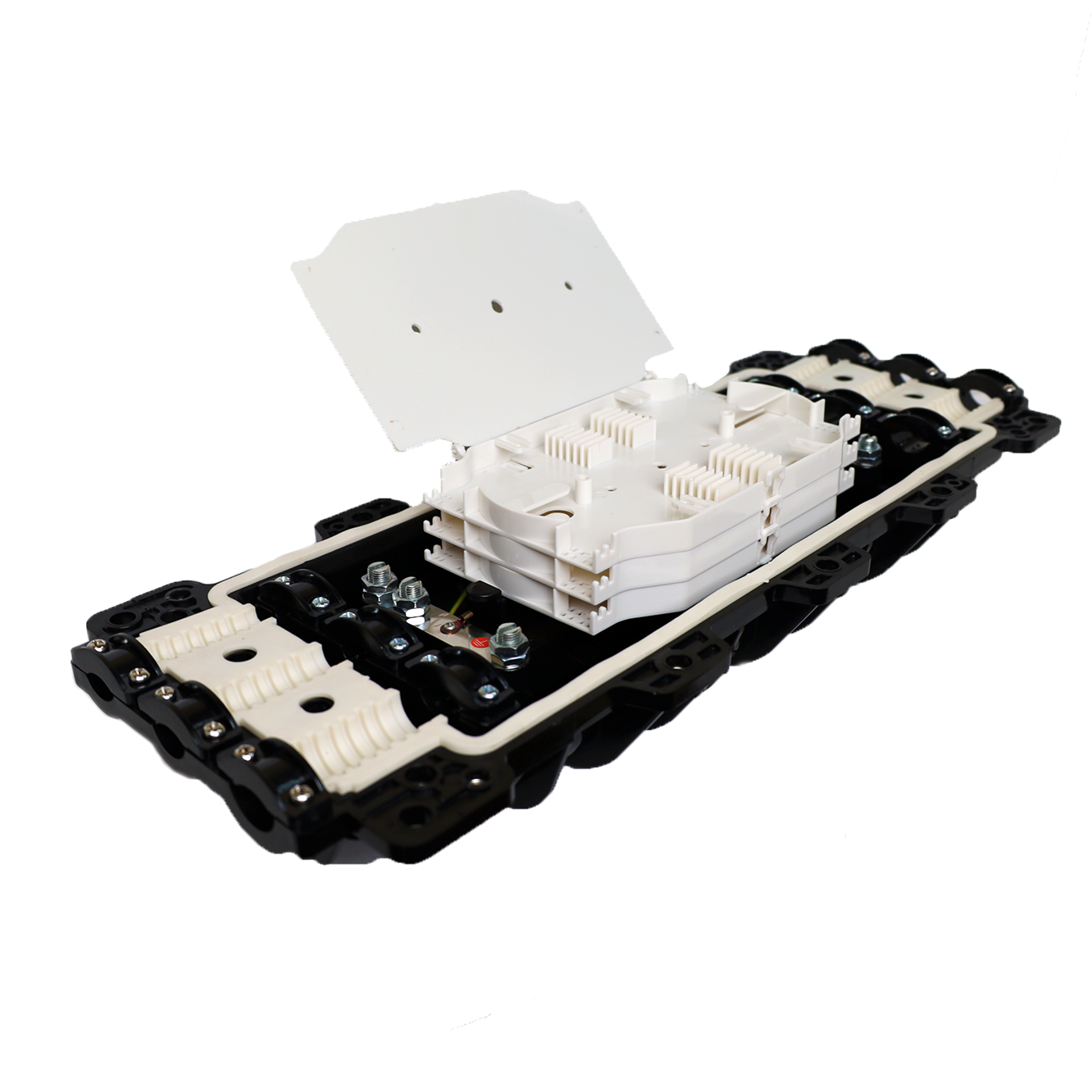 72-Fiber Horizontal Outdoor Splice Closure – 6 Ports (2×12mm, 2×20mm, 2 ...