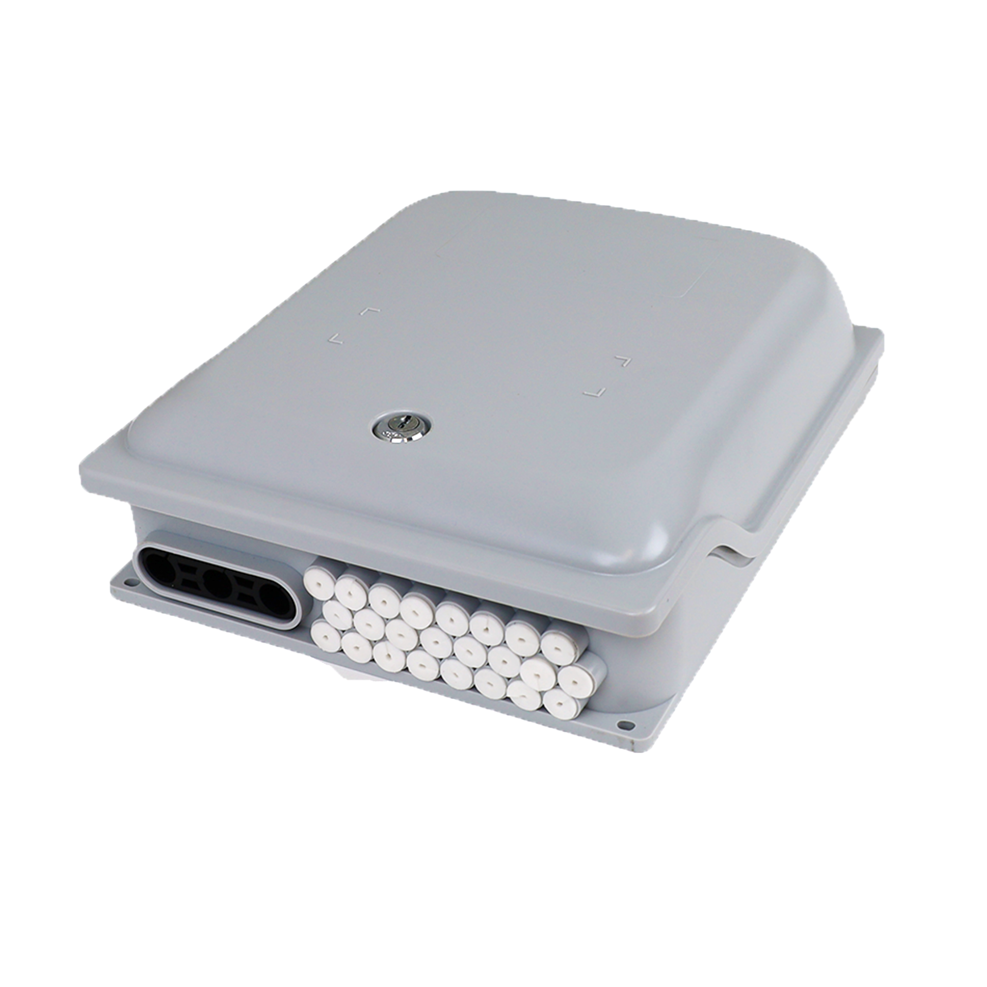 96-Fiber Termination Box – 3 Input Ports (20mm), 24 Output Ports (3mm ...